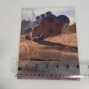 Rorex Studio | Art | Vintage Art Tile Red Barn Cornfield Signed Rorex ...